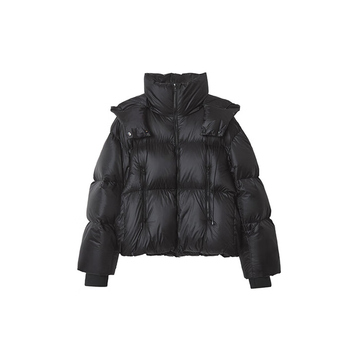 DIMPLE HSU D家0压感 奢光莹润 高蓬松立领可拆卸连帽鹅绒面包服Y35828现 奢光黑 现货 S /M【图片 价格 品牌 报价】-京东