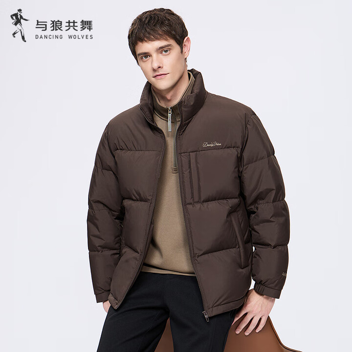 【与狼共舞（DANCING WOLVES）YL607016】与狼共舞黑金重磅羽绒服男冬季立领防水石墨烯男士休闲百搭加厚保暖外套男【行情 报价 ...