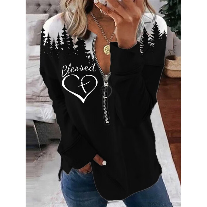 FMYVFY2025秋Wish抽象印花女卫衣半开拉链长袖 A1LDZ63455RDMblack 3XL【图片 价格 品牌 报价】-京东