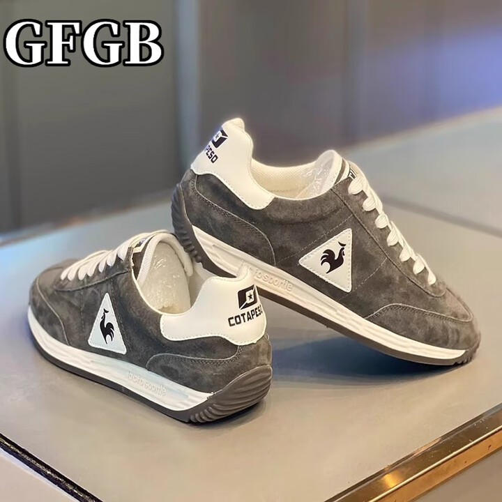 GFGB品牌轻奢男鞋2025秋冬季新款阿甘鞋软底男士百搭皮面休闲运动鞋男 灰色 【高端男鞋】 41 -皮鞋码,偏大【图片 价格 品牌 报价】-京东