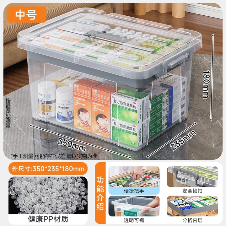 【佳帮手药箱】佳帮手 药箱 家用大容量急救药品收纳箱多功能儿童手提医疗箱多层中号【行情 报价 价格 评测】-京东