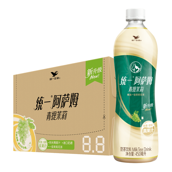 统一阿萨姆奶茶原味奶茶茉莉奶绿白桃观音青提茉莉煎茶奶绿饮料 阿萨姆青提茉莉450ml*15瓶【图片 价格 品牌 报价】-京东