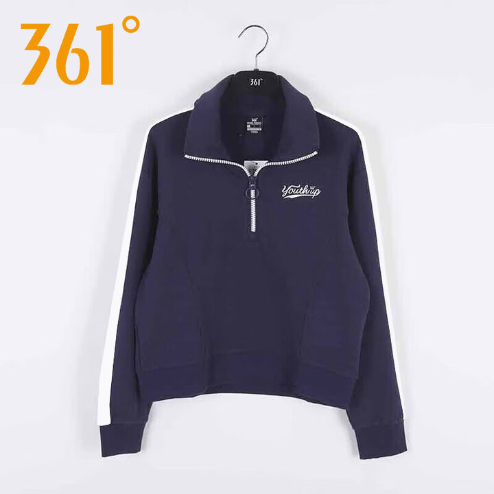 361°半拉链卫衣女2025秋季新款针织翻领长袖套头衫女士运动服休闲上衣 云母蓝 L【图片 价格 品牌 报价】-京东