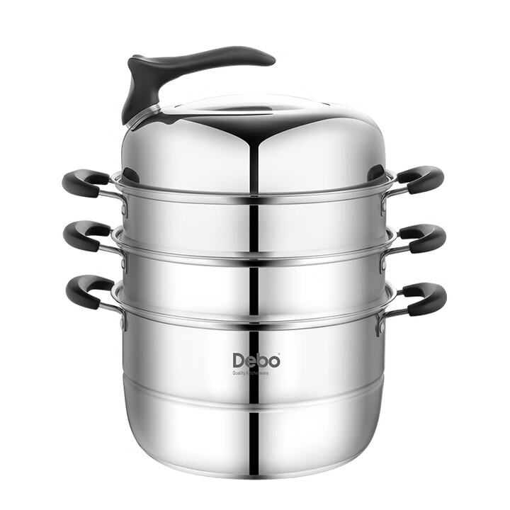 Debo德奥克利铂不锈钢蒸锅复底汤锅家用高拱盖蒸笼燃气电磁炉通用28CM 28cm【图片 价格 品牌 报价】-京东