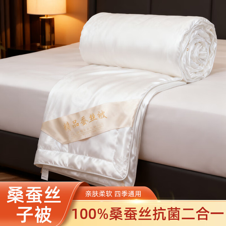 易织馨家长蚕丝被桑蚕丝冬被加厚保暖蚕丝被子母被 米白色-100%桑蚕丝2斤子被 200cm*230cm【图片 价格 品牌 报价】-京东