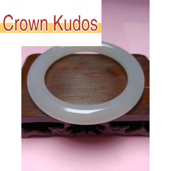 CROWN KUDOS和田玉烟青手镯手镯玉和田玉冰底手镯青海料手镯圆条 -63mm【图片 价格 品牌 报价】-京东