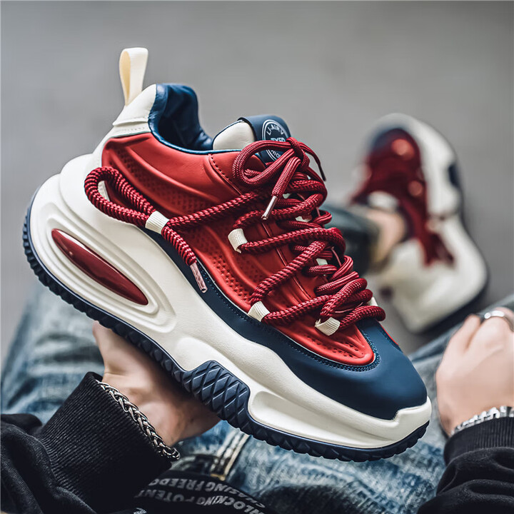 LI NING ARC李宁男鞋秋季新款小众ins老爹鞋百搭潮流运动鞋厚底增高休闲鞋 红兰 39【图片 价格 品牌 报价】-京东