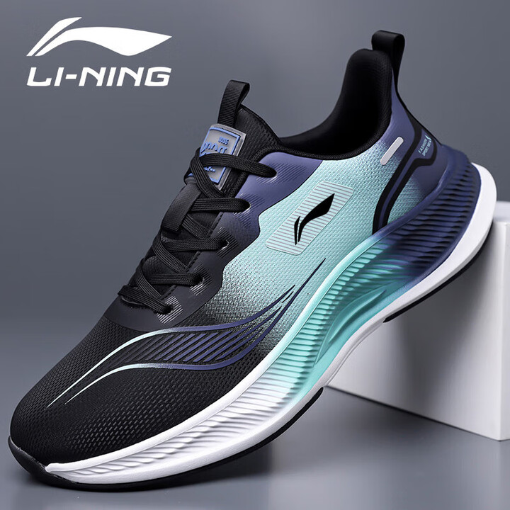 LI-NING 1990李宁男鞋2025秋冬新款皮面减震耐磨轻便跑鞋休闲防滑软底运动鞋子 LN皮面-9563黑蓝 42【图片 价格 品牌 报价】-京东