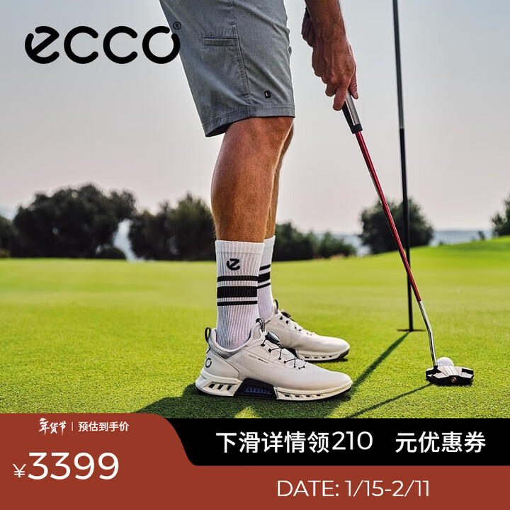 爱步（ECCO）BIOM高尔夫男鞋 Golf球鞋运动鞋男 健步C4 130424 HL 白色/黑色13042451227 46【图片 价格 ...