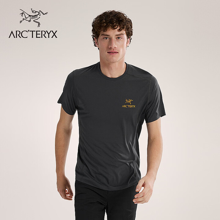 ARC'TERYX始祖鸟 MOTUS CREW ARC'WORD SS 男子 运动短袖T恤 BLACK HEATHER/黑灰色 S【图片 价格 ...
