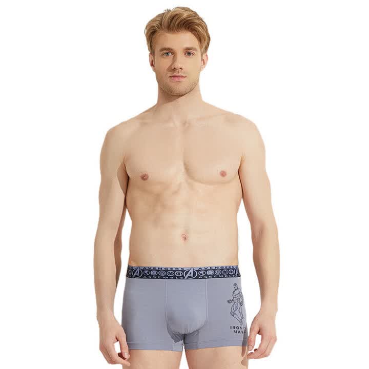 【schiessere9 19099t】schiesser 舒雅内裤男士漫威联名款莫代尔印花中腰平角内裤 E9 19301t 钢铁侠 Xxxl