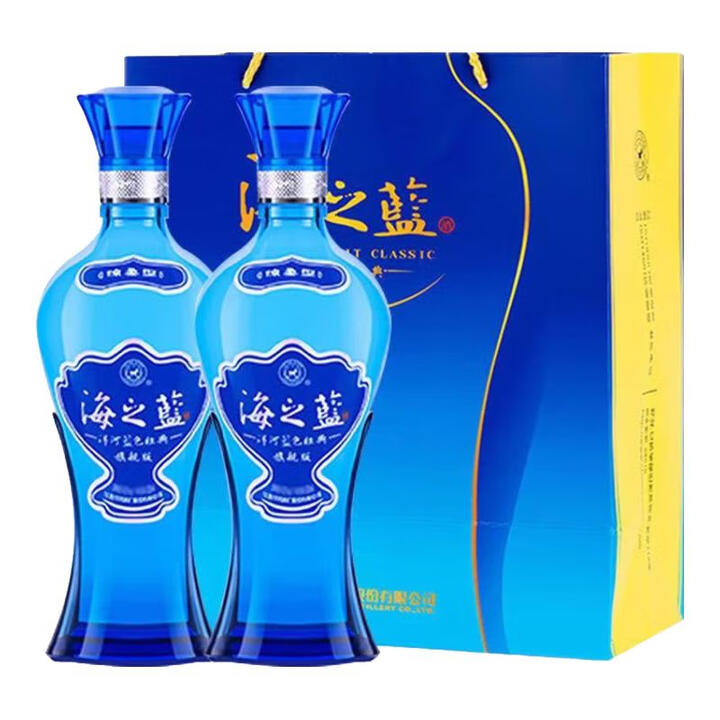 洋河 洋河海之蓝46/52度480ml*2瓶 6瓶规格装绵柔浓香型白酒婚姻商务宴请酒水 1年 480mL 2瓶 52度新款【图片 价格 品牌 报价】-京东