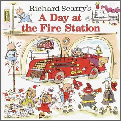 斯凯瑞 Richard Scarry's A Day at the Fire Station消防站的一天 英文原版