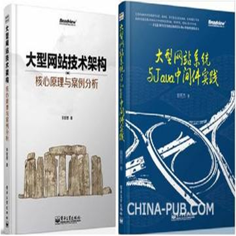 区域包邮：大型网站系统与Java中间件实践+大型网站技术架构：核心原理与案例分析 2本