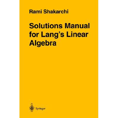 Solutions Manual for Lang's Linear Algebra