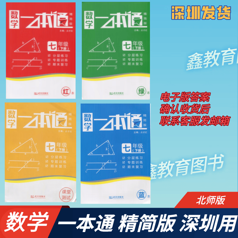 数学一本通精简版分层练习七年级下册 7年级初一 9787543089525 电子答案购买后联系客服 一套四本配套销售