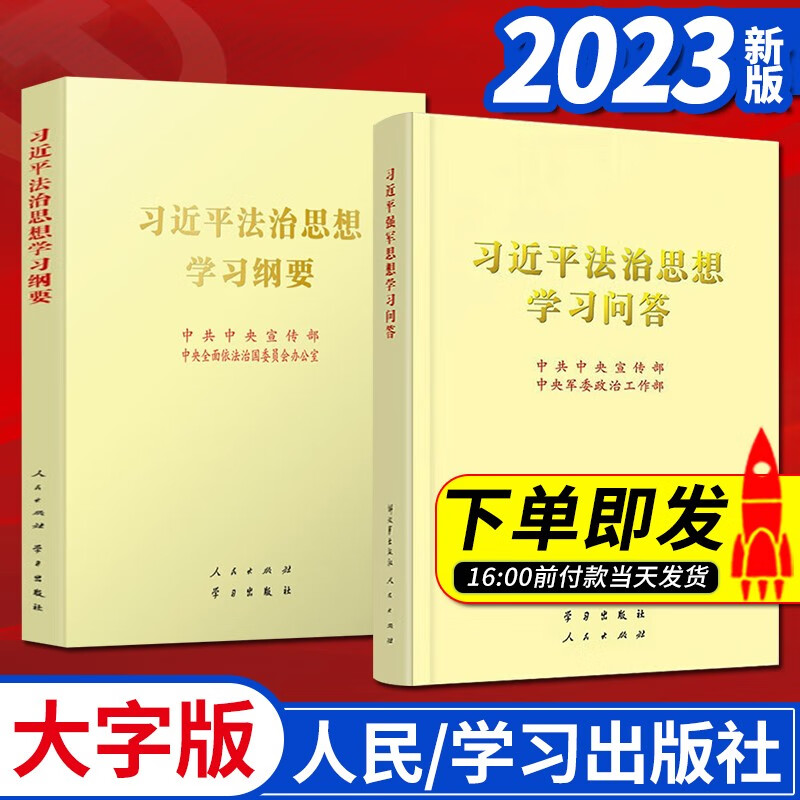 【套装2册】习近平法治思想学习问答+习近平法治思想学习纲要 16开大字本 人民出版社 学习出版社