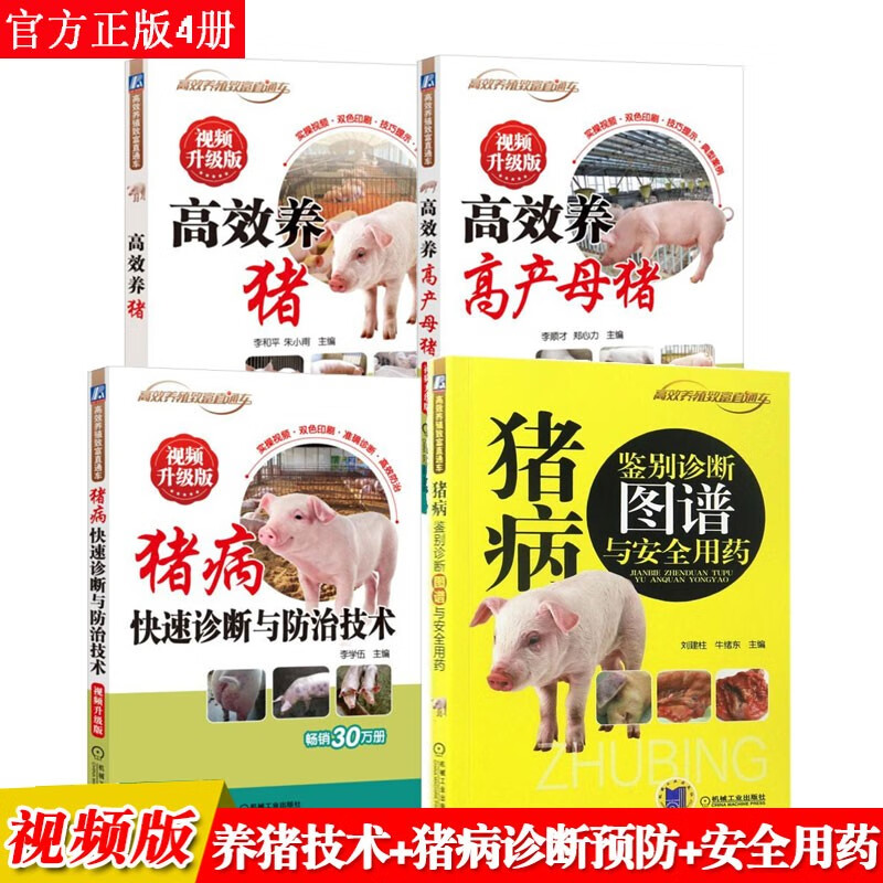 高效养猪+高产母猪+猪病快速诊断与防治技术+猪病鉴别诊断图谱与安全用药 养猪技术大全 现代养猪生产技
