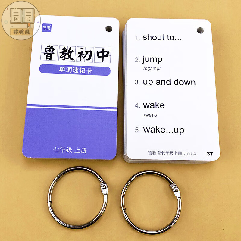 鲁教版单词卡片六七八单词卡片闪卡速记卡片打孔 鲁教版七年级上册