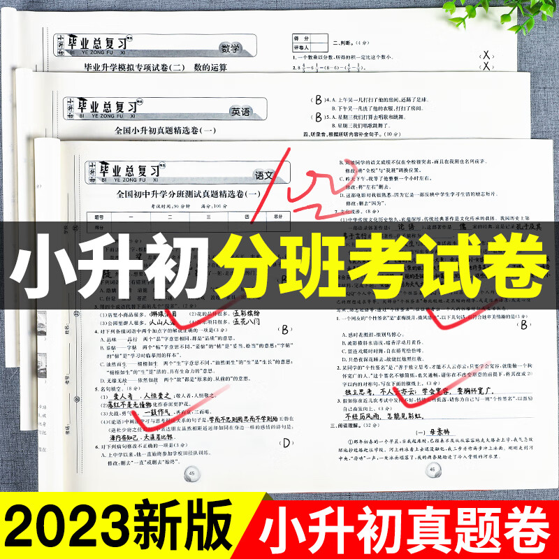 小升初真题卷2023小学毕业升学名校冲刺总复习 六年级毕业辅导资料语文数学英语知识大集结必刷题专项训练试卷 小升初分班考试卷复习辅导资料