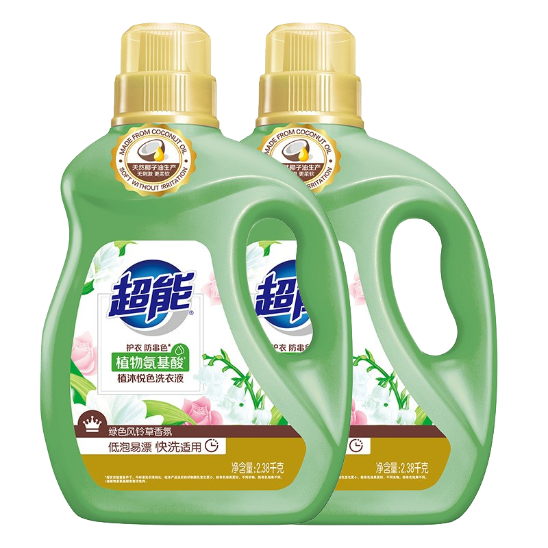 plus会员:超能植沐悦色洗衣液2.38kg*2瓶＊2件，78.96元（合39.48元/件）包邮—— 慢慢买比价网