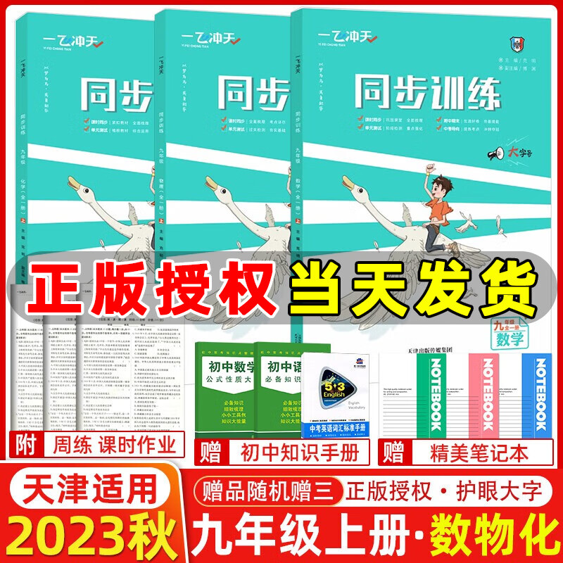 2024版一飞冲天同步训练九年级上册数学物理化学人教版全套3本 初三九年级上册课时训练专题训练单元测试卷