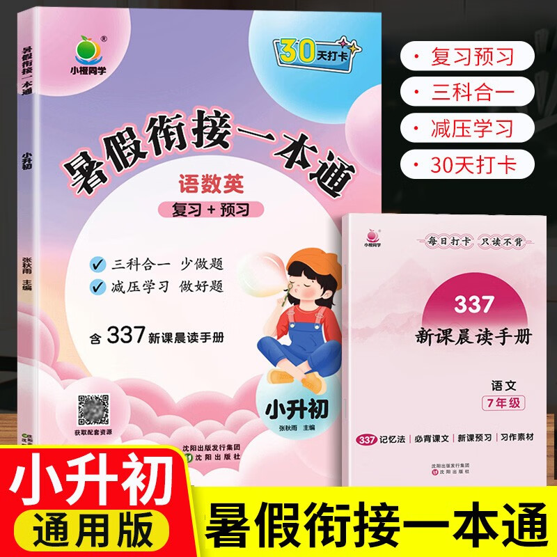 暑假一本通六年级下册暑假作业通用版人教版 暑假衔接小升初语文数学英语三科合一暑假预习复习30天打卡计划 小升初【语文+数学+英语】 六年级下·通用版