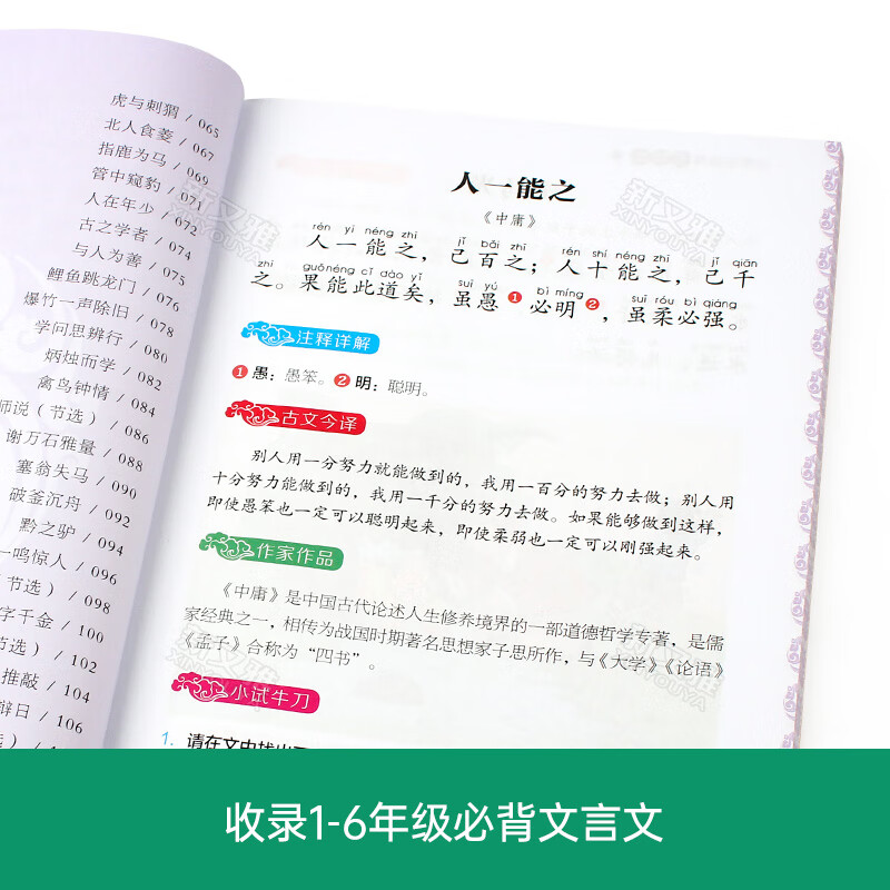 小学生必背文言文阅读与训练 部编人教版全解一本通三四五六年级古诗词100篇小学1到6一二年级上册小古文80小 75+80首古诗词/必背文言文 共2册 小学通用