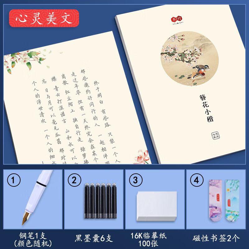 书行 簪花小楷女生练字帖成年人漂亮字体节日礼物小楷硬笔国风纳兰性德 【礼盒装】豪华套餐心灵美文32篇