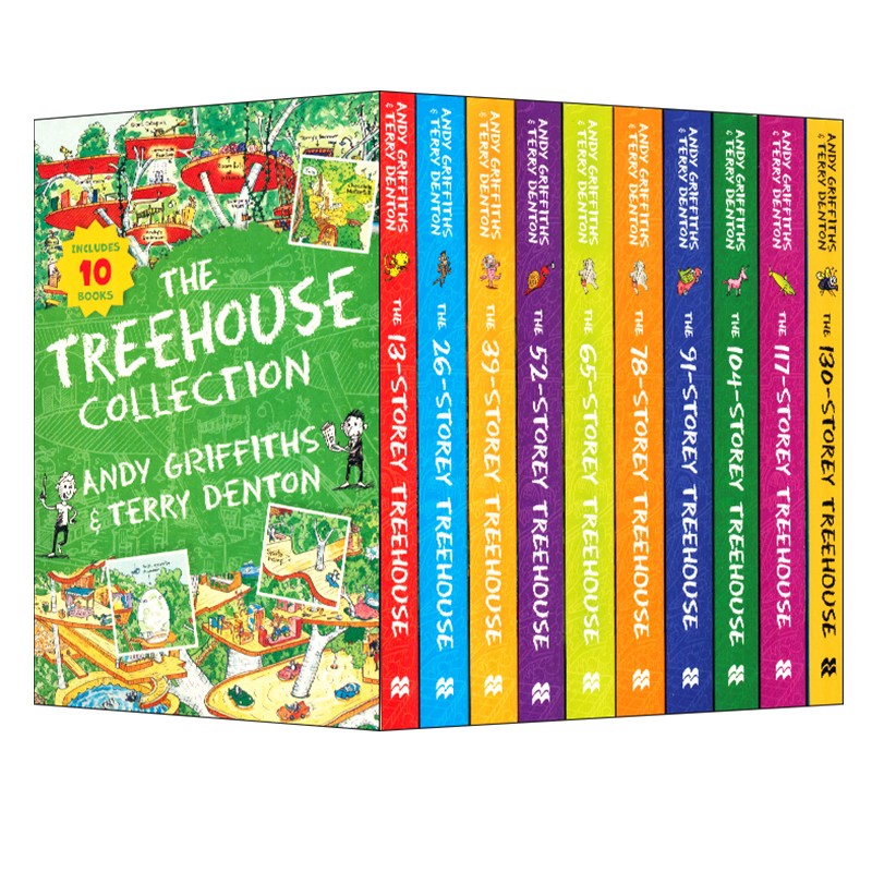 英文原版 The Treehouse Collection小屁孩树屋历险记1-10册盒装 疯狂树屋历险记 奇幻冒险精美插图故事 青少儿畅销章节桥梁小说书 小屁孩树屋历险记10册
