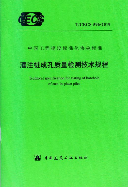 T/CECS 596-2019 灌注桩成孔质量检测技术规程
