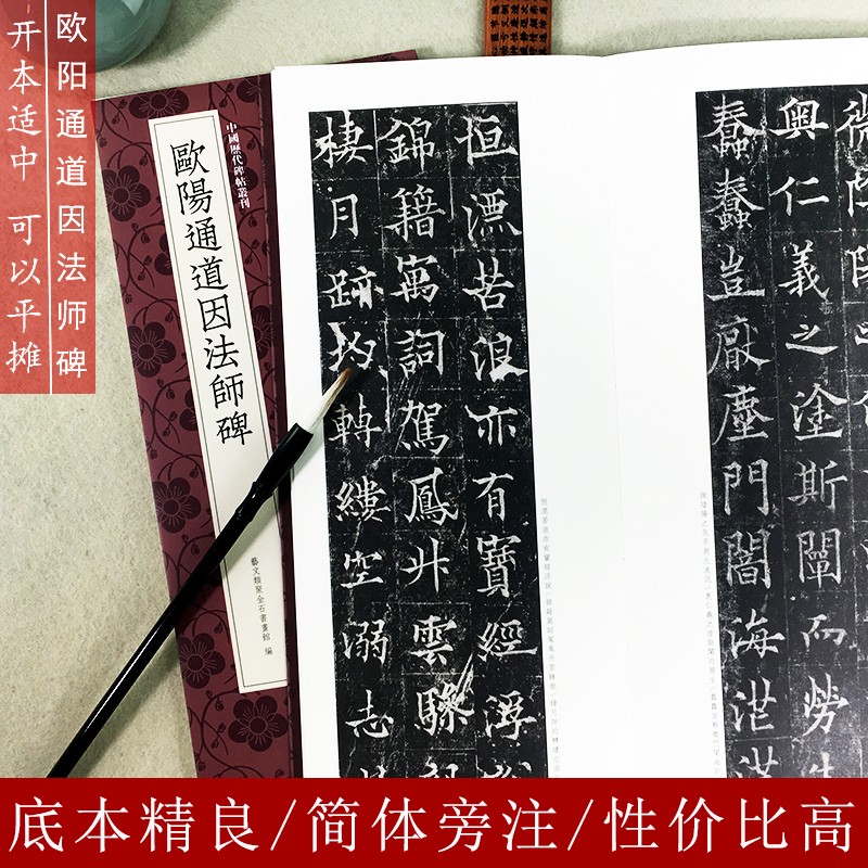 欧阳通道因法师碑 欧阳通楷书代表作高清原碑帖+近距离临摹可平摊毛笔书法字帖楷书入门临摹范本基础教材书浙江人民美术出版社图书籍