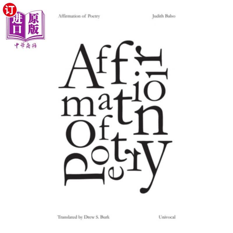 海外直订Affirmation of Poetry 诗歌的肯定