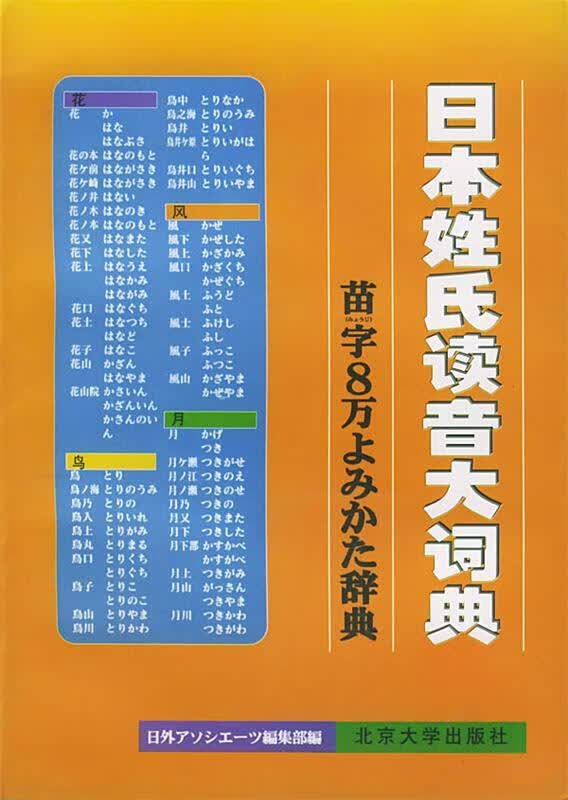日本姓氏读音大词典