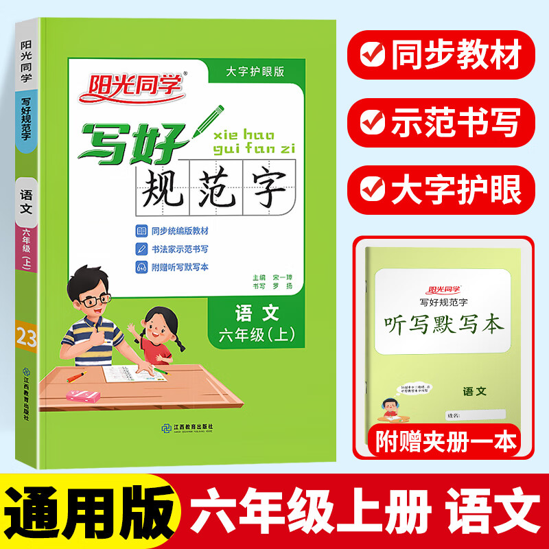 【年级上下册自选】2023新版阳光同学写好规范字下语文部编人教版小学生1-6年级下册上册教材同步字帖练字帖上 【六年级上】写好规范字