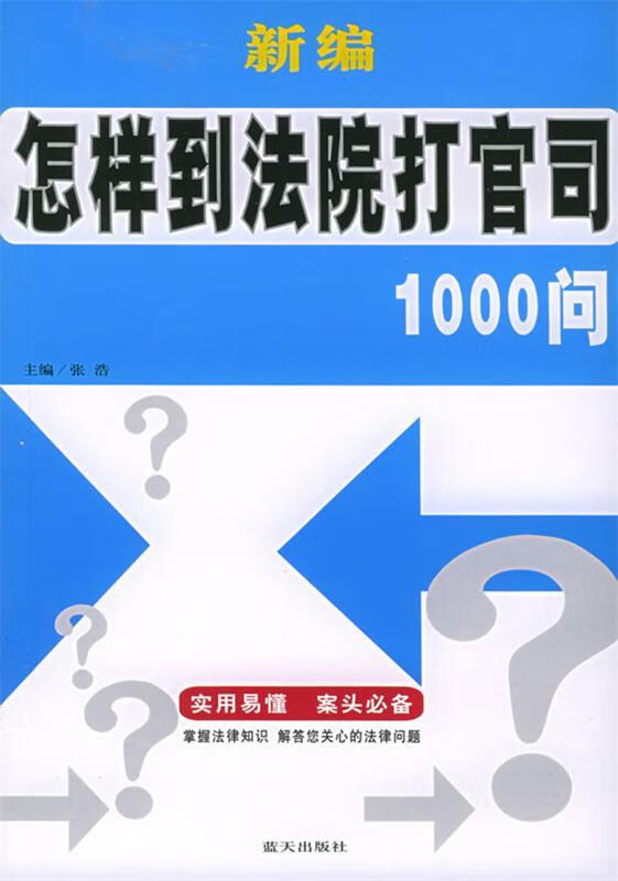 新编怎样到法院打官司1000问 张浩 主编 蓝天出版社