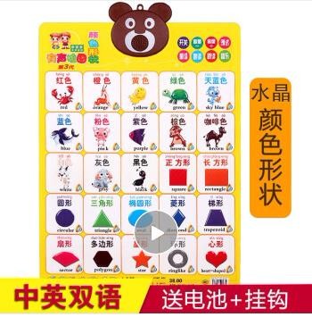 儿童有声挂图水晶立体凹凸 乖宝宝早教认知卡玩具 幼儿发声看图识字卡语音早教认水果蔬菜 婴幼儿早教玩具 颜色形状