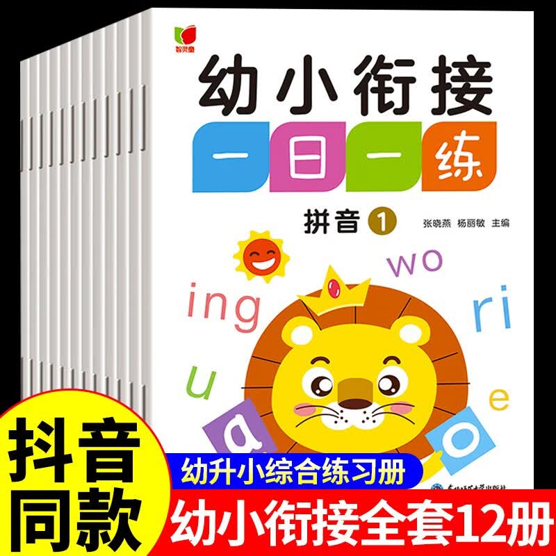 幼小衔接一日一练教材全套12册 学前班升一年级幼儿园大班入学准备大练习拼音数学识字书幼儿认字专项训练测试卷综合练习题册每日 【抖音同款】幼小衔接一日一练全12册