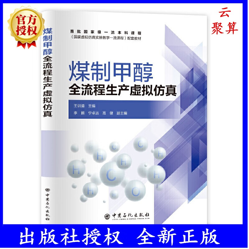 煤制甲醇全流程生产虚拟仿真 王训遒 高等学校教材书籍煤气化煤气变换煤气净化甲醇合成和甲醇精制等工艺原理与设备中国石化出版社