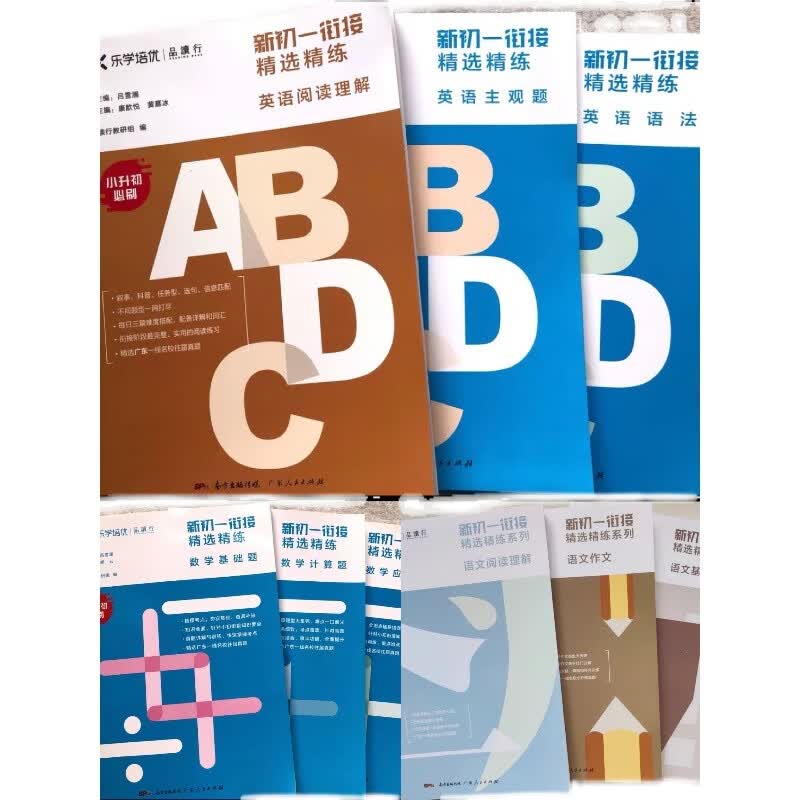 乐学培优品读行老胡小升初新初一衔接精选精炼系列语文数学英语 语数英十大件