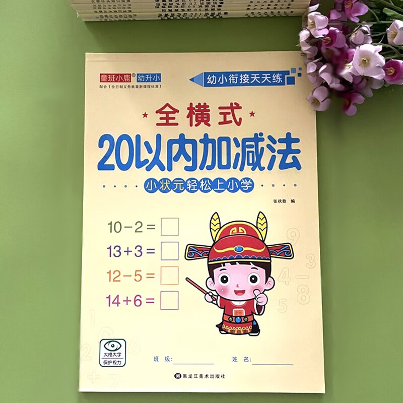 【现货速发】全套12册幼小衔接全横式竖式口算题卡10 20 50 100以内加减法天天练幼升小练习册学前班升小学一年级训练幼儿园大班算数本童班小鹿 全横式20以内加减法 幼小衔接