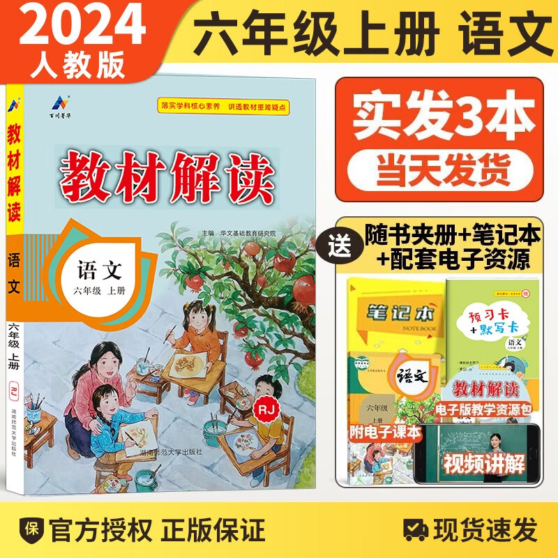 【自选】2024新版教材解读六年级上下册语文数学英语全套人教北师外研版 小学6年级教材解读同步讲解练习册预习资料书 教材解读六上语文