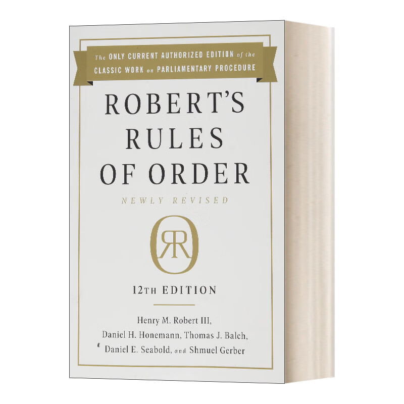 英文原版 Robert's Rules of Order Newly Revised 罗伯特议事规则 美国组织议事规则的黄金标准 第12修订版