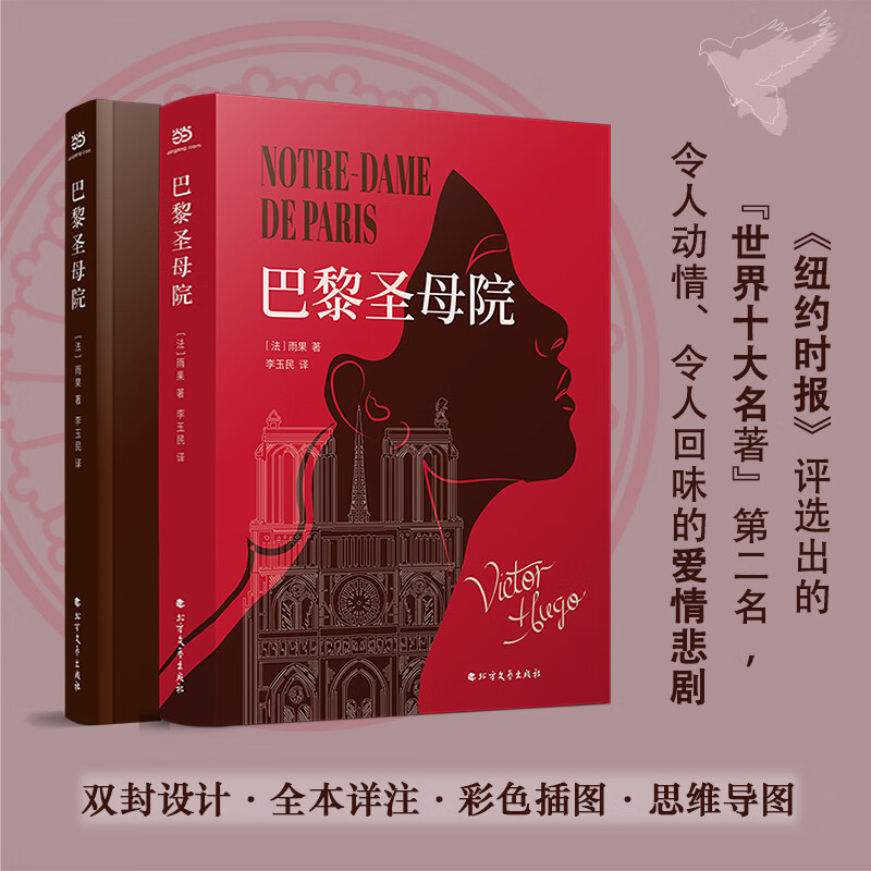 巴黎圣母院（全本无删节，思维导图+彩色插图+详细注释。《纽约时报》“世界十大名著”第二名，一个令人荡气回肠的爱情悲剧）