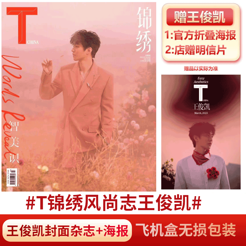 王俊凯杂志 T锦绣 风尚志杂志23年3月王俊凯封面 赠官方海报