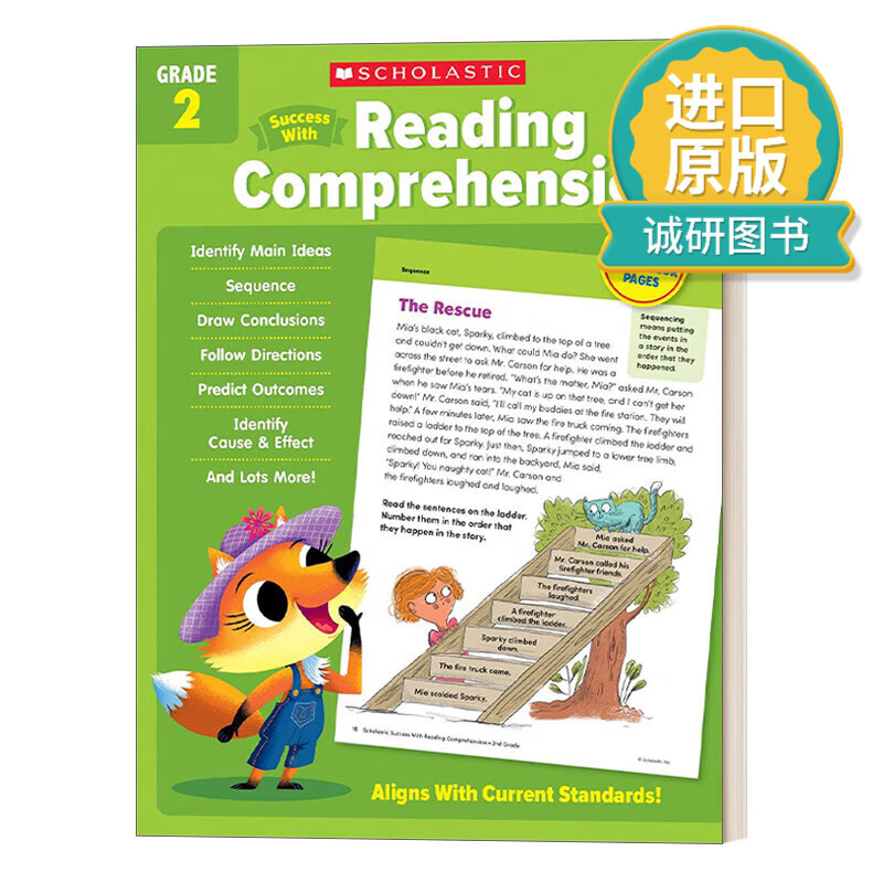 英文原版 Scholastic Success with Reading Comprehension Grade 2 学乐成功系列阅读理解练习册 二年级 进口英语原版书籍 英文版