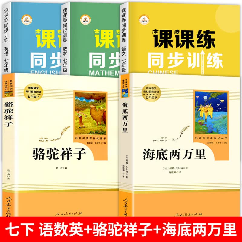 2023新 七年级下册同步训练语文数学英语人教版七年级下册辅导资料初一必刷题七年级下册试卷全套专项训练七 【同步训练+七年级课外必读】全5册 七年级下