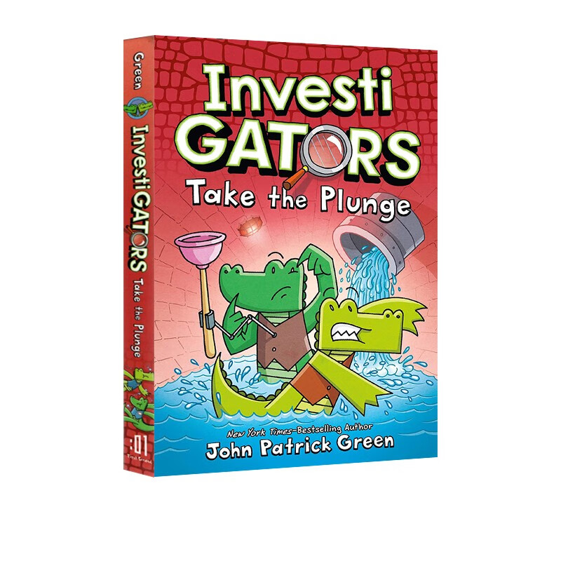 英文原版 Investi Gators 1-7 鳄鱼侦查员合售 全彩漫画书绘本 爆笑漫画故事书 中小学课外英文阅读图画书 Investi Gators #2 Take th