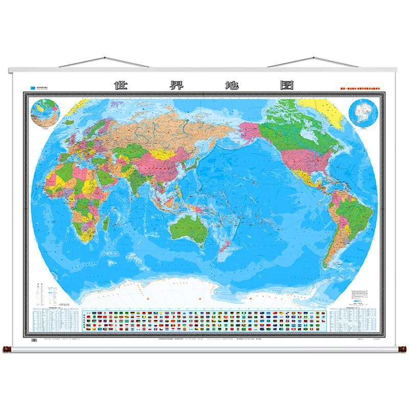 2023年新 地图 超大卷轴版 办公室挂图 2.37米*1.7米 世界地图
