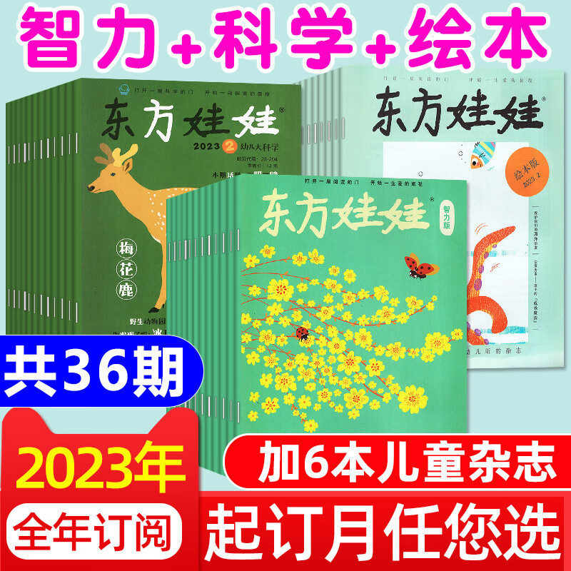 【东方娃娃杂志2023全年订阅】幼儿大科学/智力/绘本/创意美术版1-12月2022/2021全年珍 2023年全年订阅智力/绘本/科学/小礼包